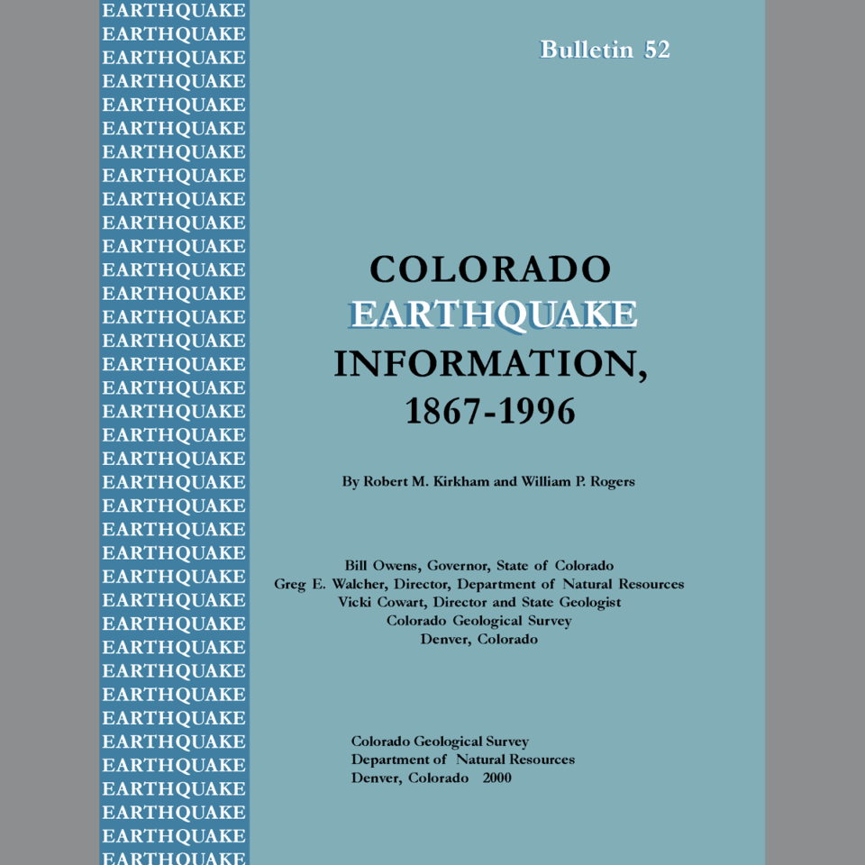 ON-006-15M Colorado Earthquake and Fault Map - Colorado Geological Survey