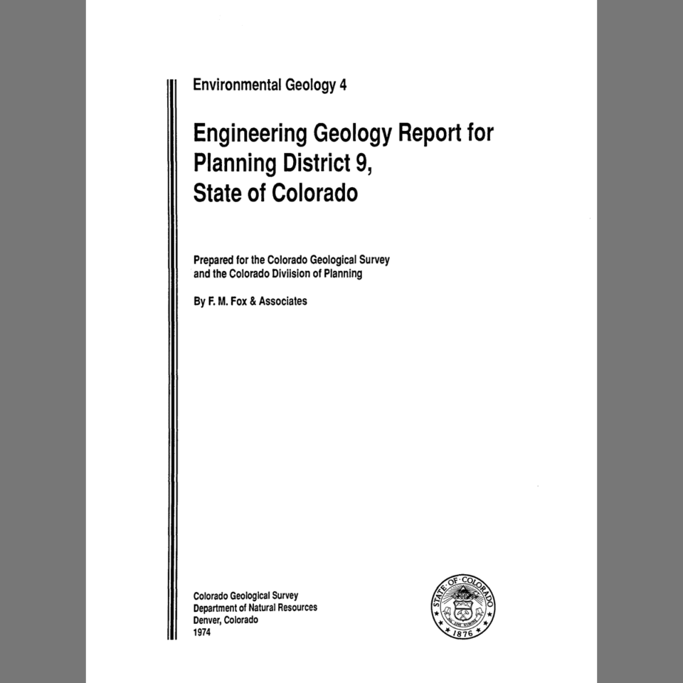 EG-04 Engineering Geology Report for Planning District 9, Colorado ...